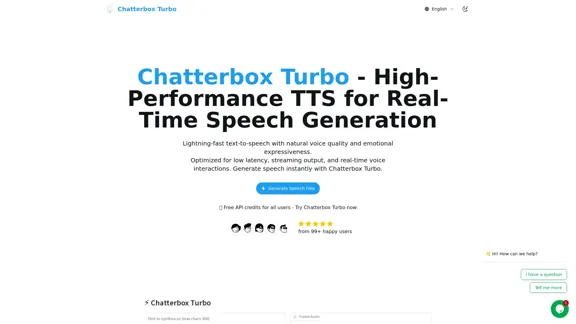 Chatterbox Turbo - 一個針對低延遲和即時語音生成優化的生產級TTS解決方案 | MossAI - 專業AI工具導航平台