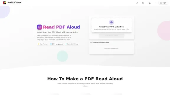 Read PDF Aloud - Free AI PDF Voice Reader Online | MossAI ...
